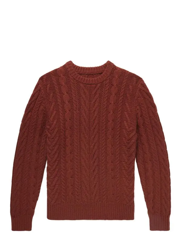 Guest In Residence Fisherman Cable-knit Sweater - Orange