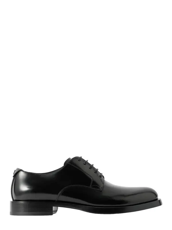 Dolce & Gabbana Glossed-leather Derby Shoes - Black
