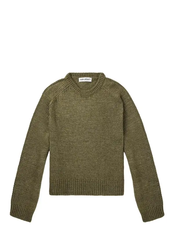 Our Legacy True Wool And Silk-blend Sweater - Green