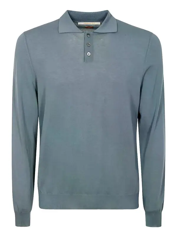 Alpha Industries Long-sleeve Button Polo Shirt - Grey