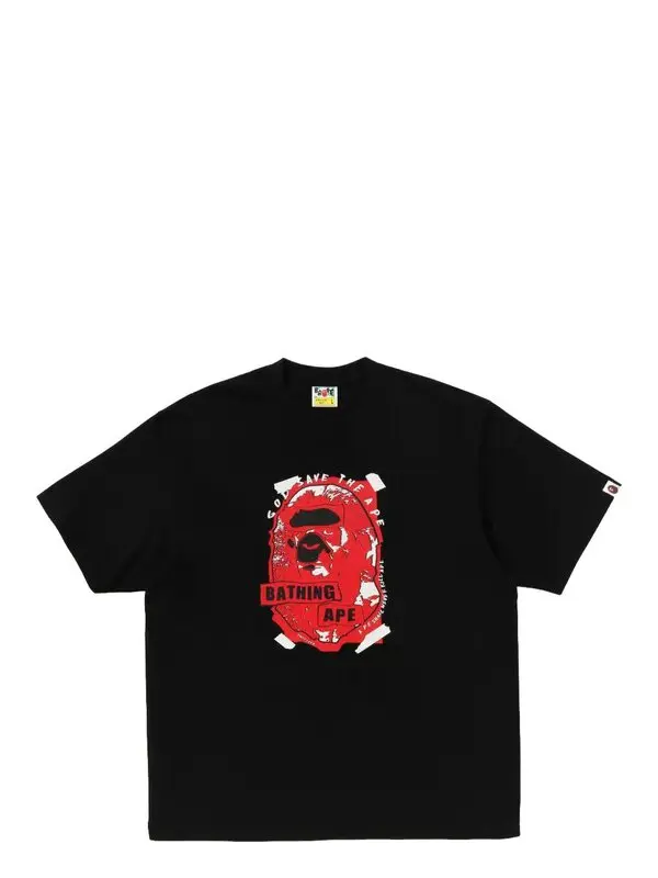 A BATHING APE Graffiti Ape Head T-shirt - Black