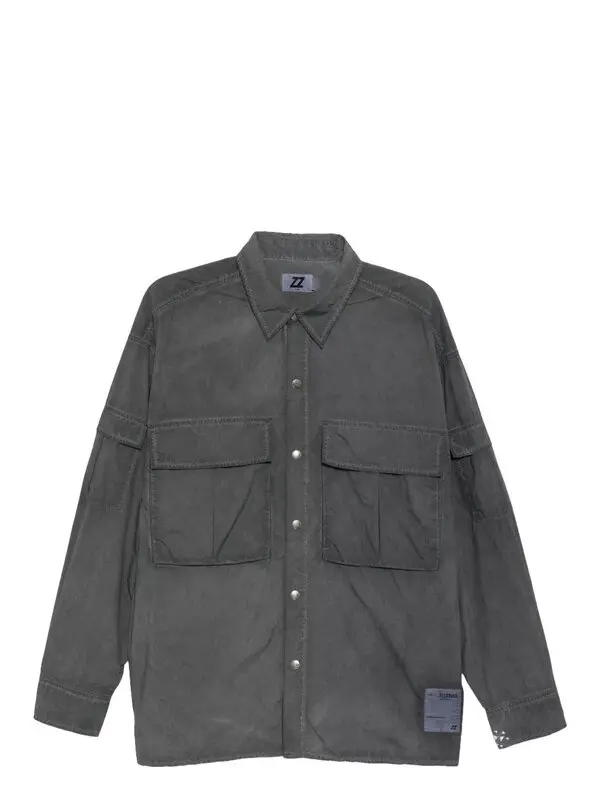 Izzue Double-pockets Long-sleeved Shirt - Grey