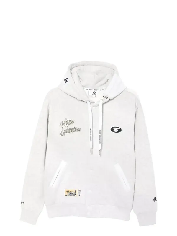 AAPE BY *A BATHING APE Logo-embroidered Hoodie - Grey