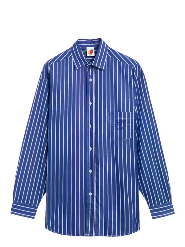 SKY HIGH FARM WORKWEAR Striped Pocket Shirt - Blue