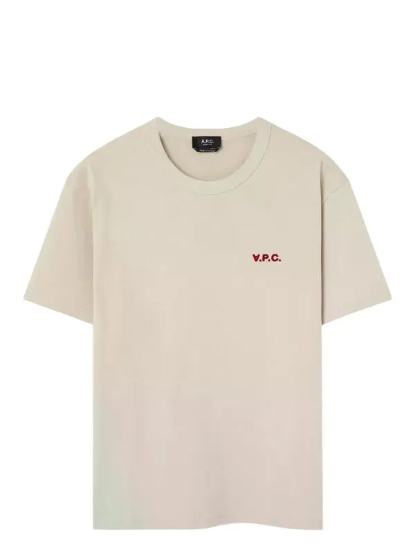 A.p.c. Logo-embroidered Crew-neck T-shirt - Neutrals