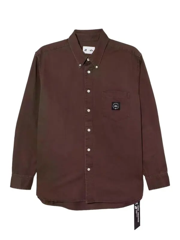 Izzue Logo-patch Shirt - Brown