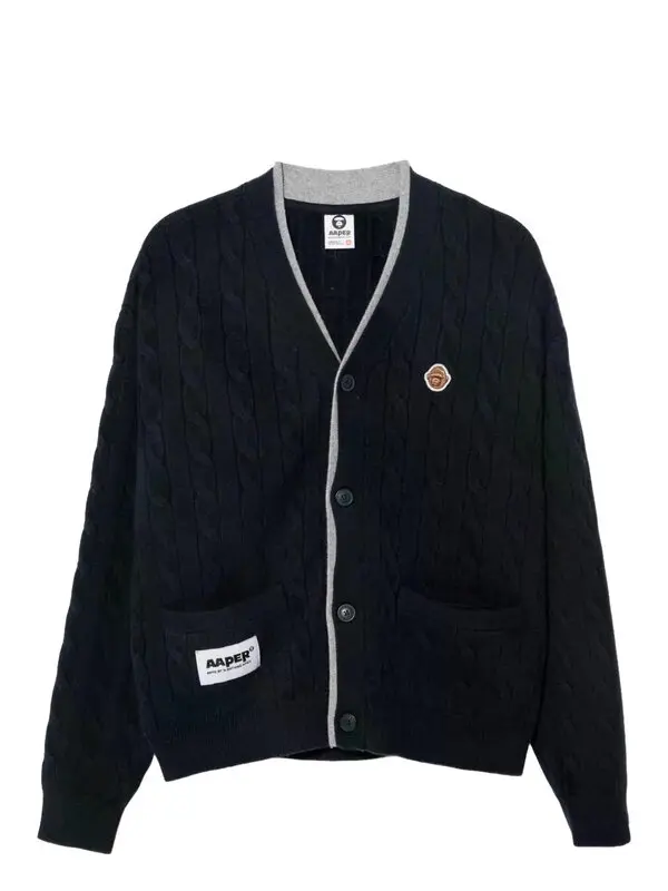 AAPE BY *A BATHING APE® Logo-embroidered Cardigan - Blue