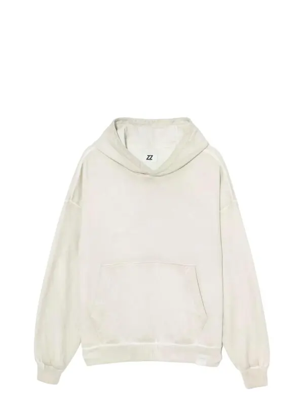 Izzue Appliqué-detail Cotton Hoodie - Neutrals