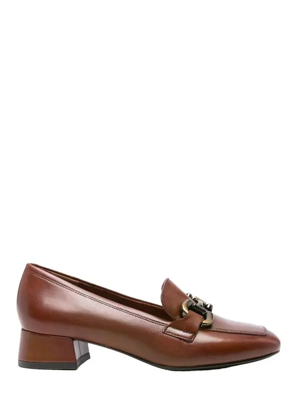 TAMARIS 35mm Chain-detail Block-heel Loafers - Brown