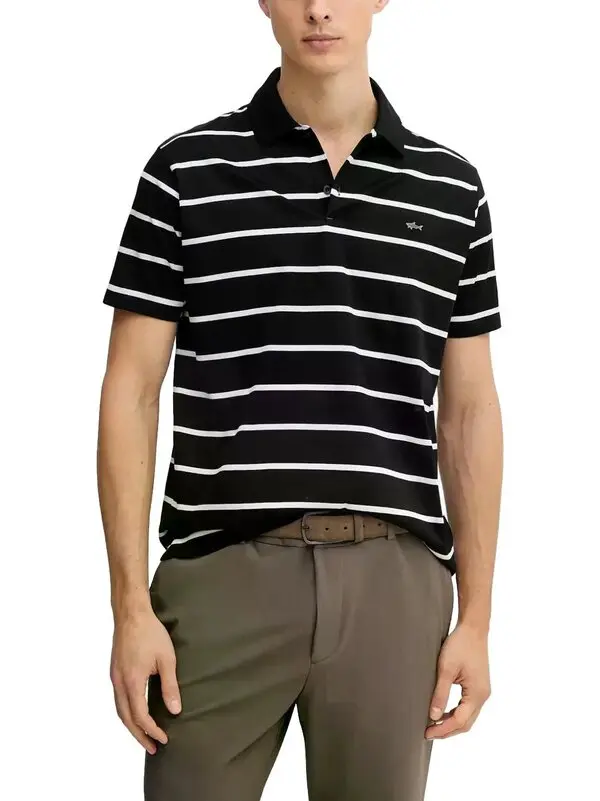 Paul & Shark Striped Logo Polo Shirt - Black