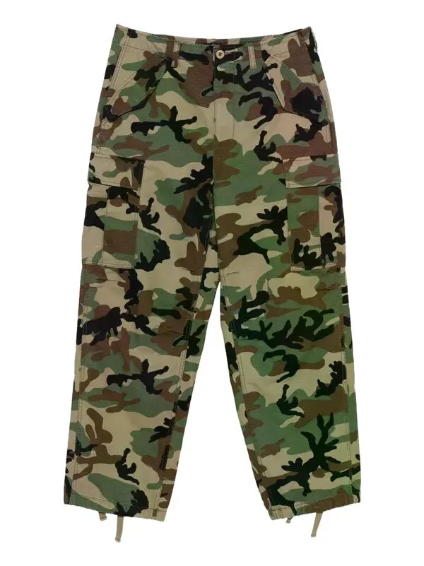 StÜssy Camouflage-print Straight-leg Trousers - Green