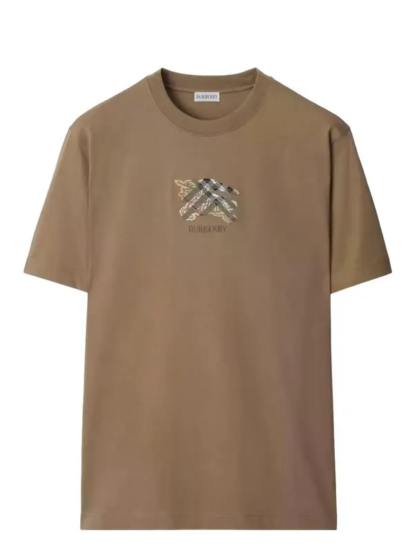 Burberry Equestrian Knight-check Cotton T-shirt - Brown