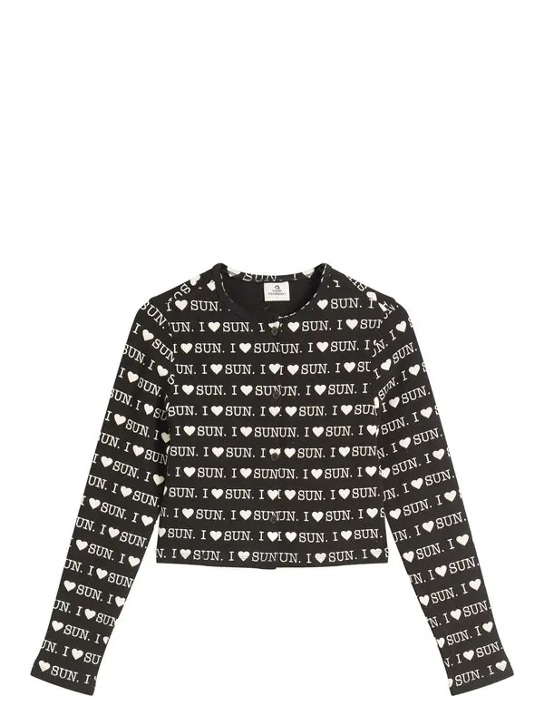 SUNDAYFRUITMARKET I Love Sun Cropped Cardigan - Black