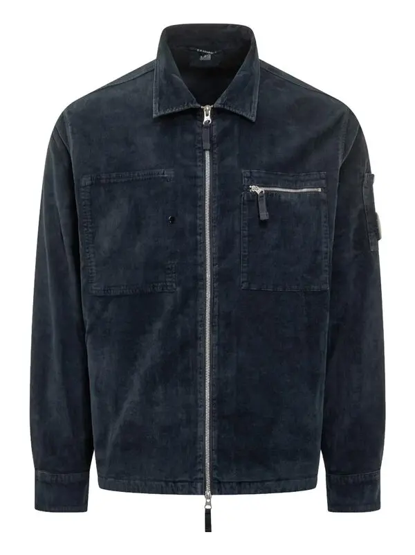 C.P. COMPANY Corduroy Zip-up Jacket - Blue