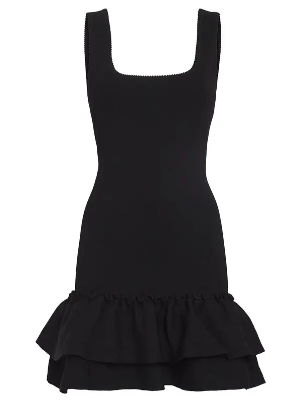 Sandro Ruffled Mini Dress - Black