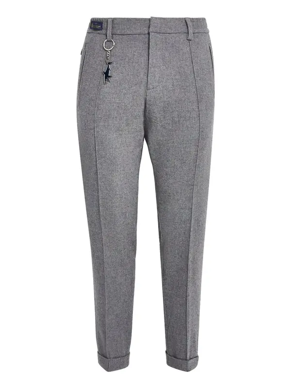 Paul & Shark Wool-cashmere Drawstring Chinos - Grey