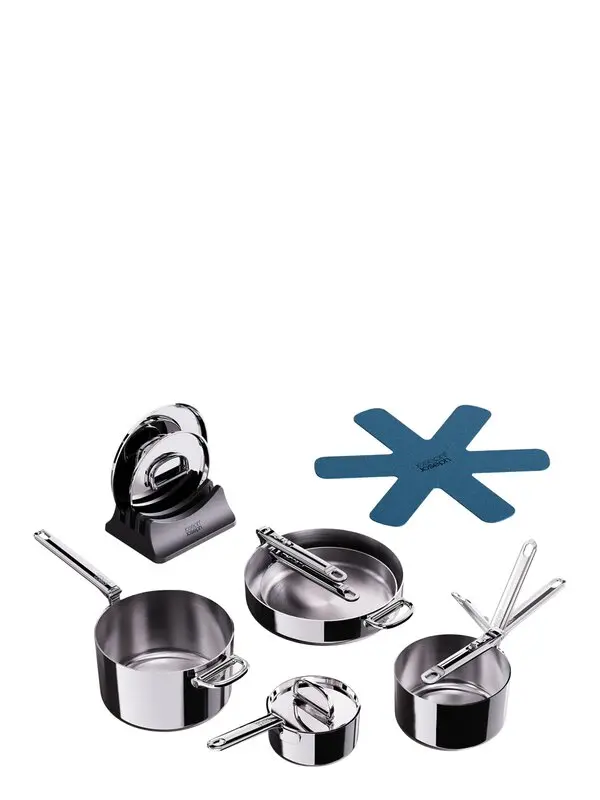 JOSEPH JOSEPH Space Steel Folding-handle 5-piece Cookware Set - Metallic