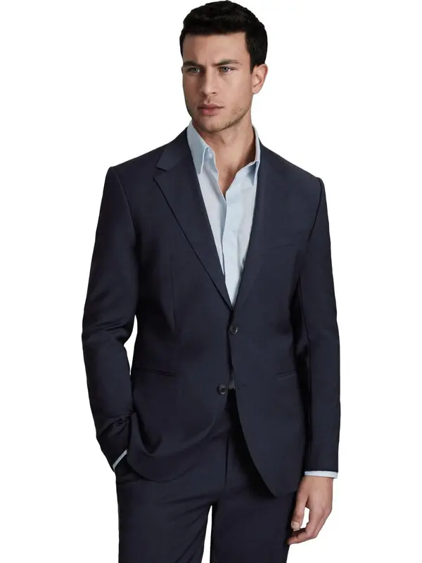 REISS Hope Wool-blend Single-breasted Suit Blazer Slim-fit - Navy