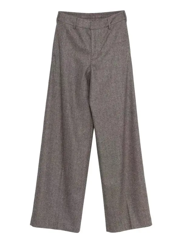 PT TORINO Herringbone Trousers - Brown