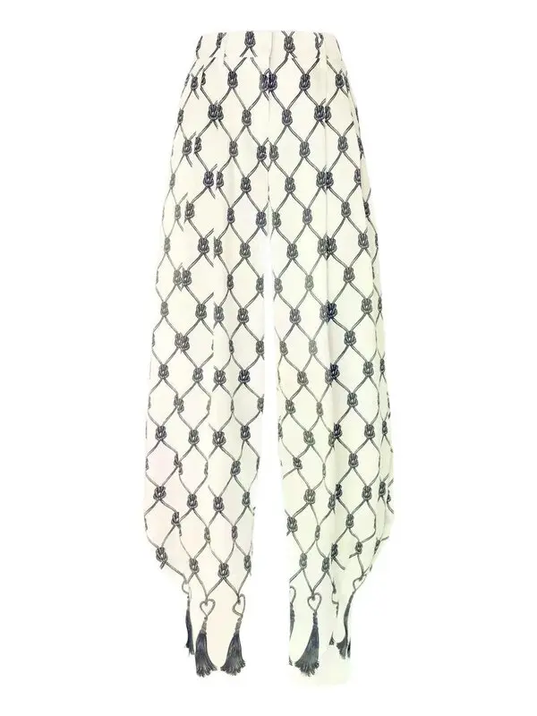 GENNY Knot-pattern Trousers - White