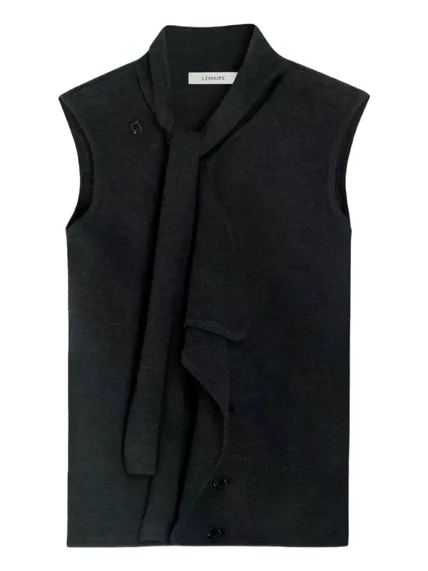 LEMAIRE Kitted Tie-neck Vest - Black