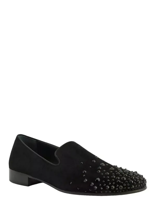 GIUSEPPE ZANOTTI Crystal-embellished Loafers - Black
