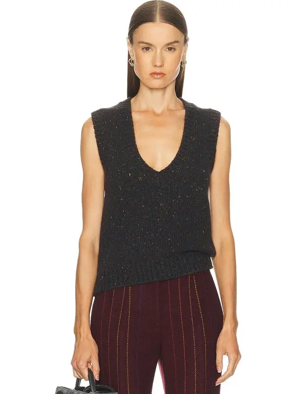 Gabriela Hearst Solomon Sweater Vest - Charcoal Multi