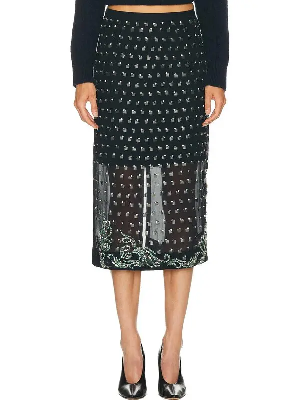 Dries Van Noten Sokna Skirt - Navy