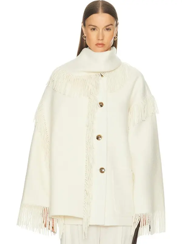 TOTEME Fringed Scarf Jacket - Winter White