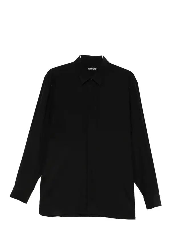 TOM FORD Long-sleeve Silk Shirt - Black