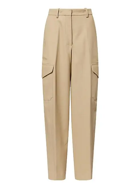 Givenchy Cotton-wool Blend Straight-leg Trousers - Beige