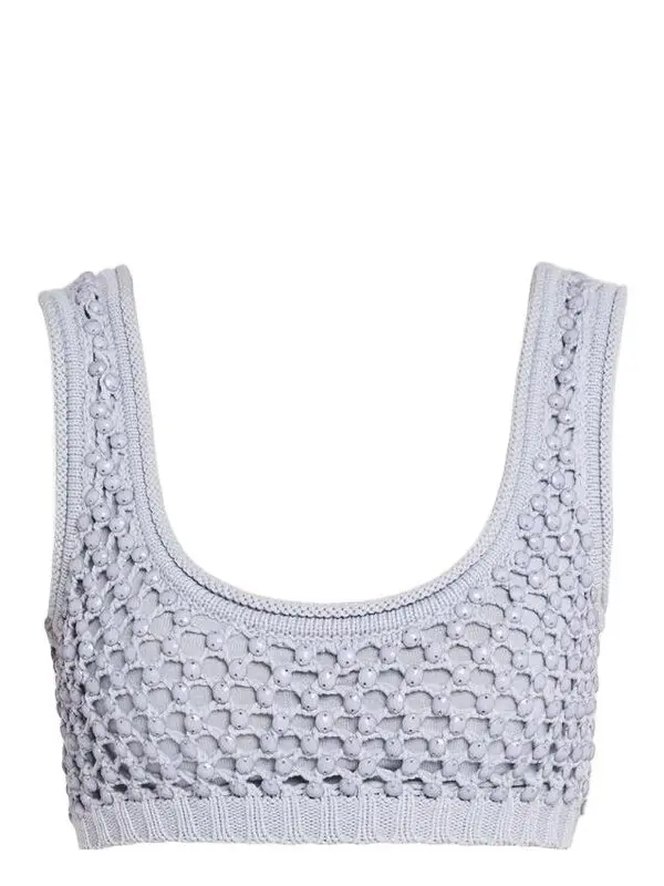 DIOTIMA Lady Embellished Knit Bralette - Cloud