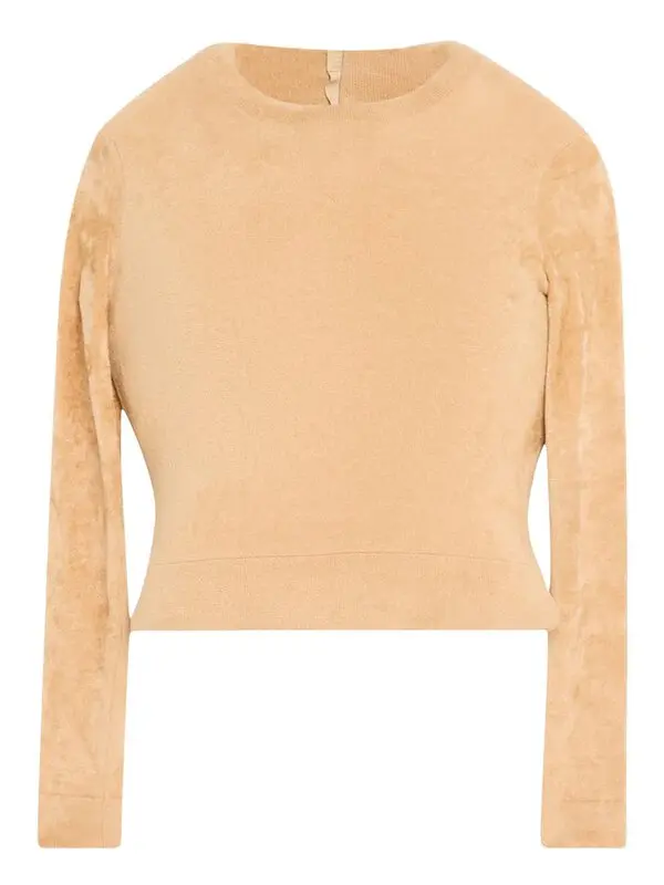 Marc Jacobs Velvet Knit Padded Sweater - Sand