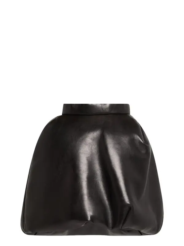 Marc Jacobs Padded Leather Bubble Skirt - Black