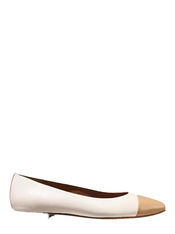 MARGAUX LONNBERG Cap-toe Ballerina Flats - Ivory/toffee