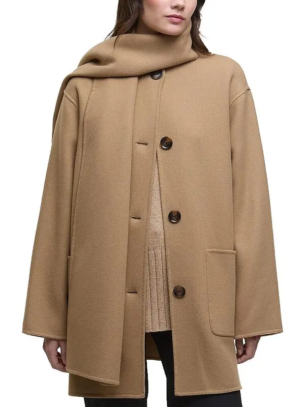 Barbour Clementine Double Faced Scarf Coat - Camel
