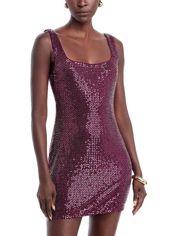 Ramy Brook Andrea Sequinned Mini Dress - Blackberry