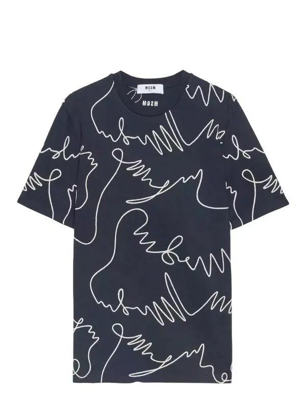 MSGM Logo-print T-shirt - Blue