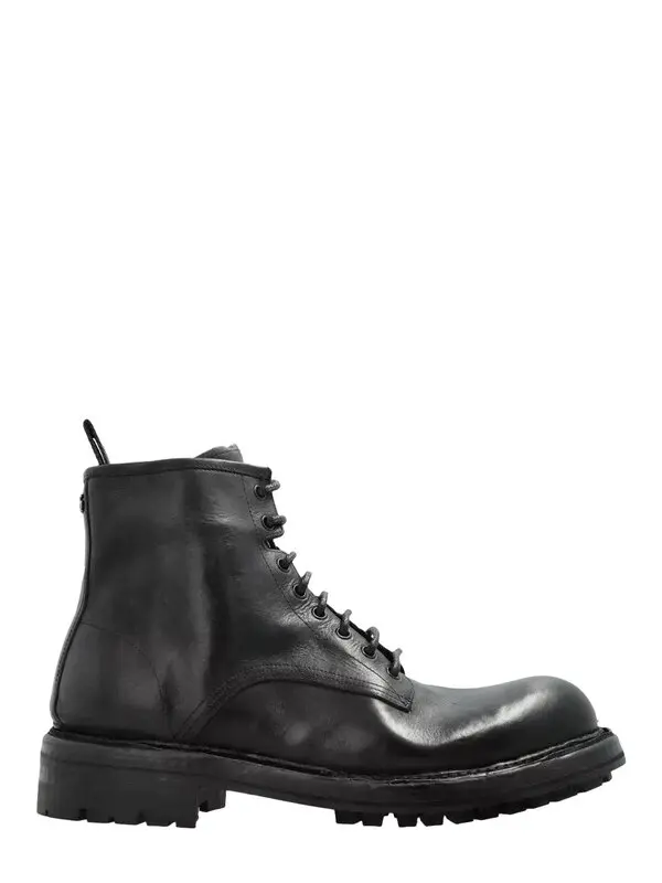 Dolce & Gabbana Lace-up Leather Boots - Black