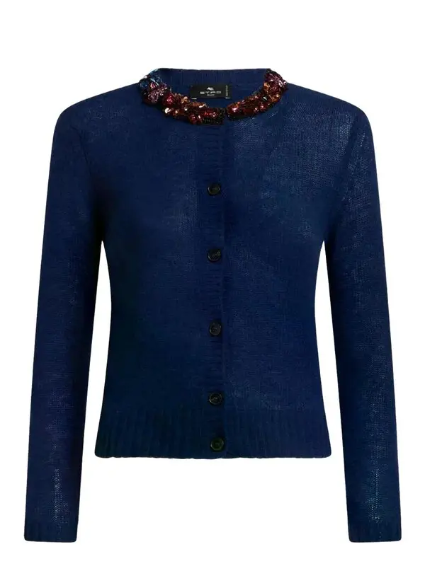 Etro Sequin-embellished Cardigan - Blue
