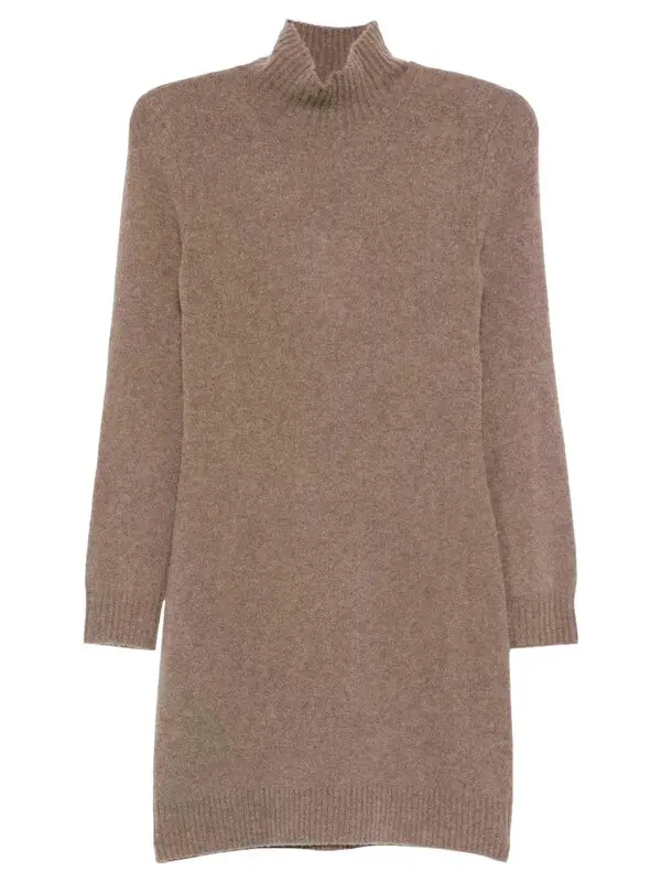 Max Mara Knitted Roll-neck Dress - Brown