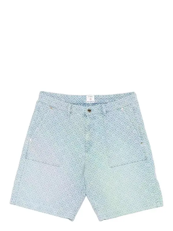 Casablanca Monogram-patterned Shorts - Blue
