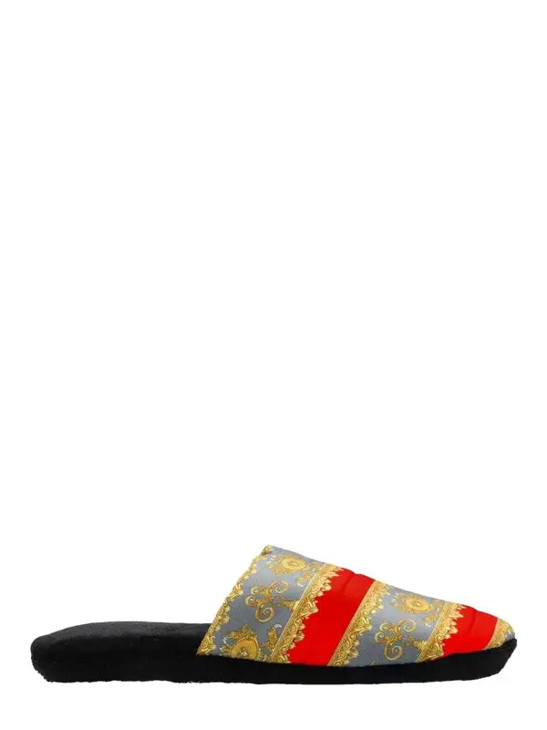Versace Barocco Stripe Slippers - Blue