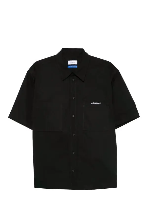 Off-White Logo-embroidered Shirt - Black