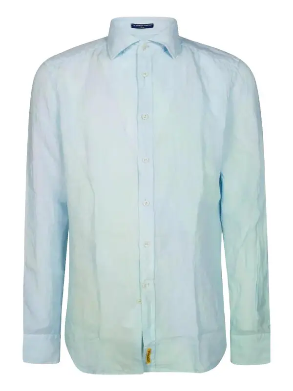 B.D.BAGGIES Embroidered-logo Linen Shirt - Blue