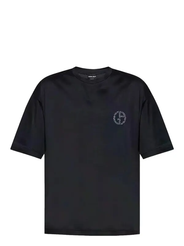Giorgio Armani Logo-embroidered T-shirt - Black