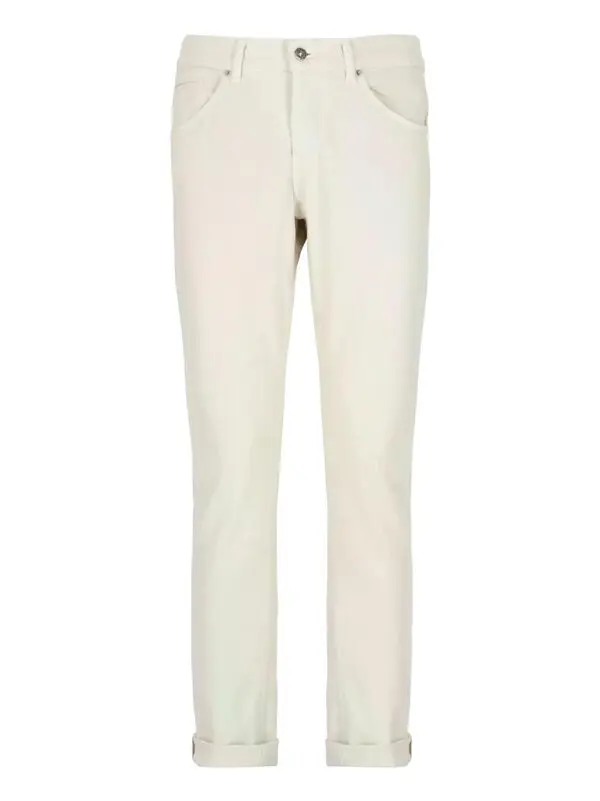 DONDUP Logo-plaque Pants - White