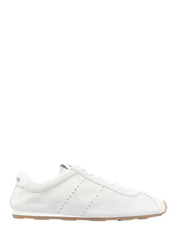 Miu Miu Suede Lace-up Sneakers - Neutrals