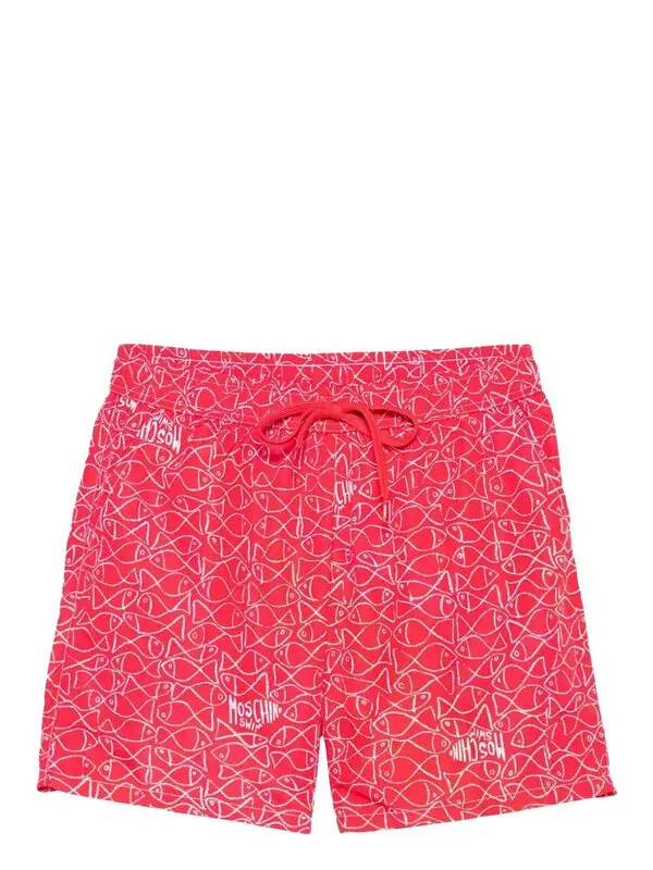 Moschino Fish-print Swim Shorts - Red