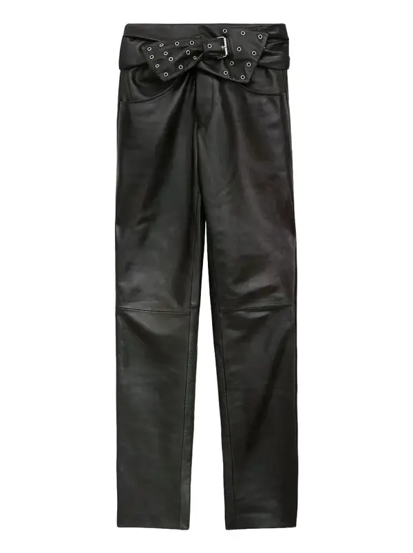 Isabel Marant Leather Chazia Trousers - Black